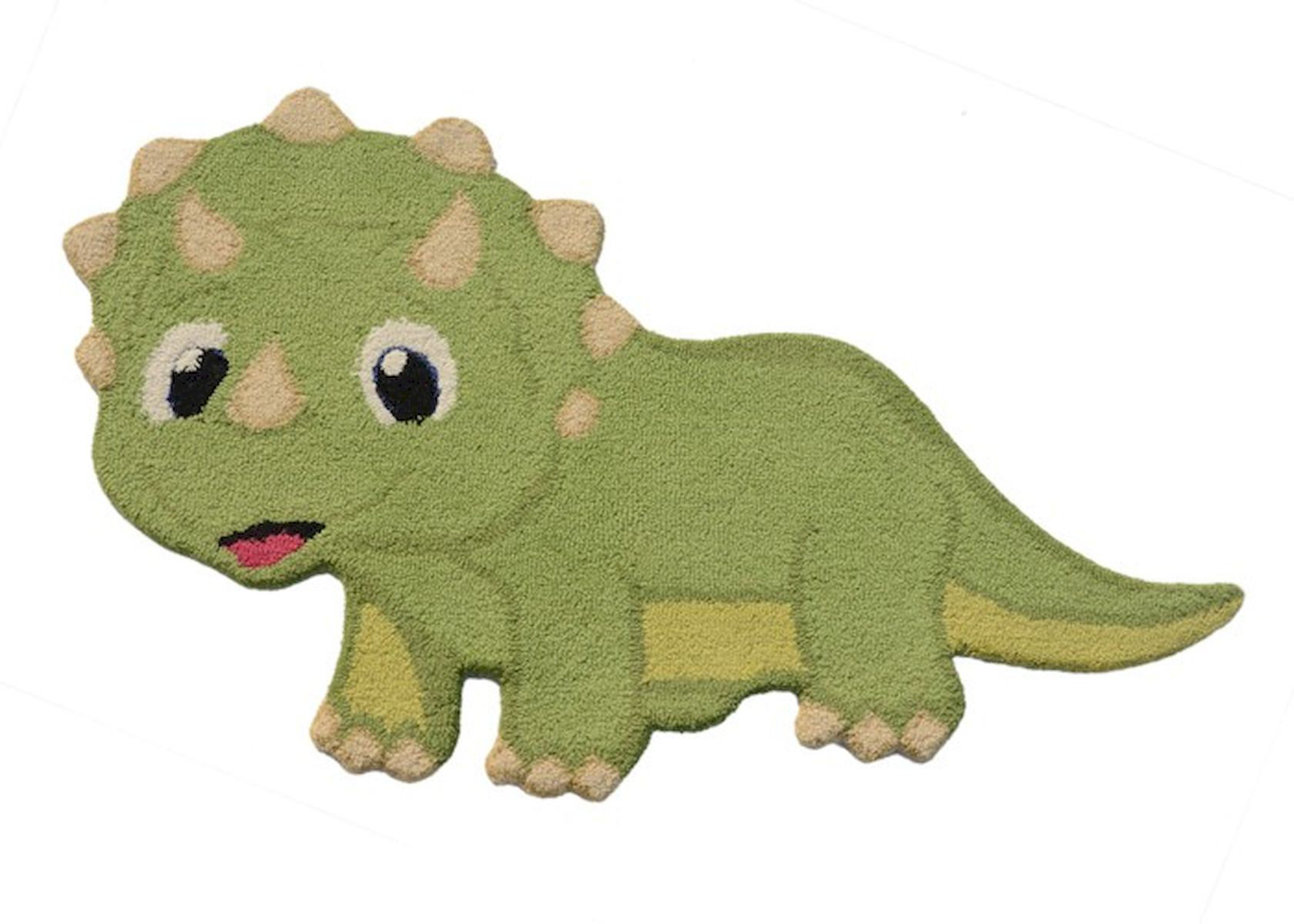 Zoomie Kids 2''6" X 4'' Kids Green Dinosaur Hand Tufted Wool Rug | Wayfair