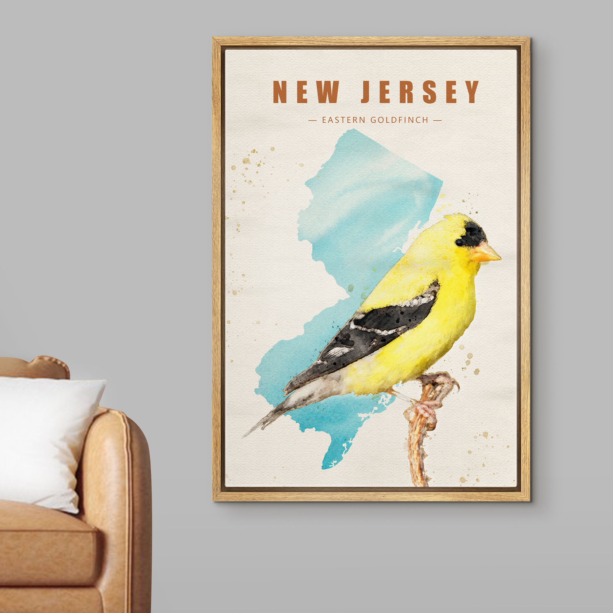 IDEA4WALL Framed Canvas Print Wall Art New Jersey Eastern Goldfinch ...