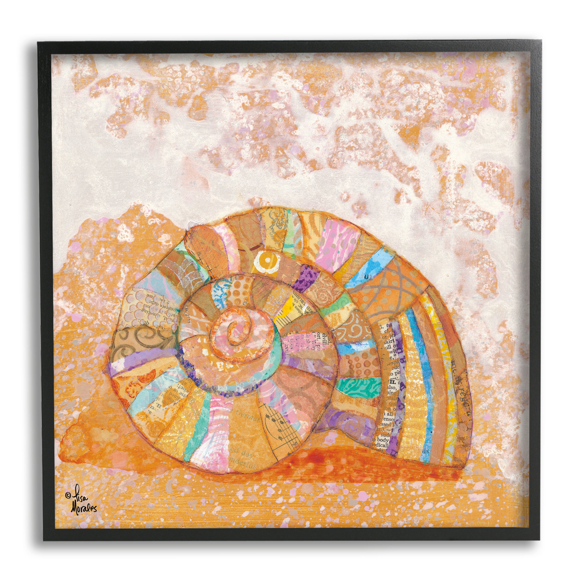 Stupell Industries Nautilus Sea Shell Various Collage Clipping Patterns ...