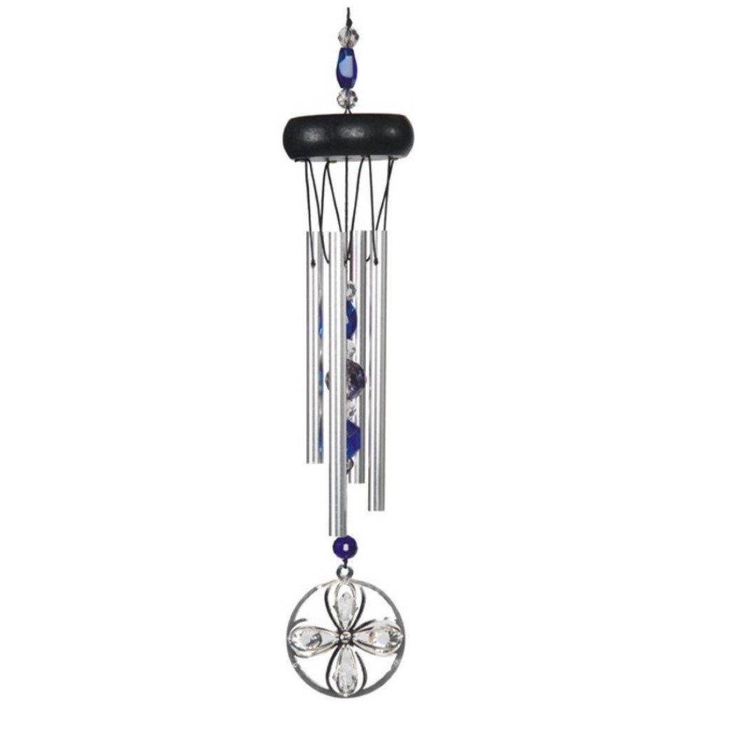 Arlmont & Co. Long Blue Wooden Top Gem Wind Chime - Wayfair Canada