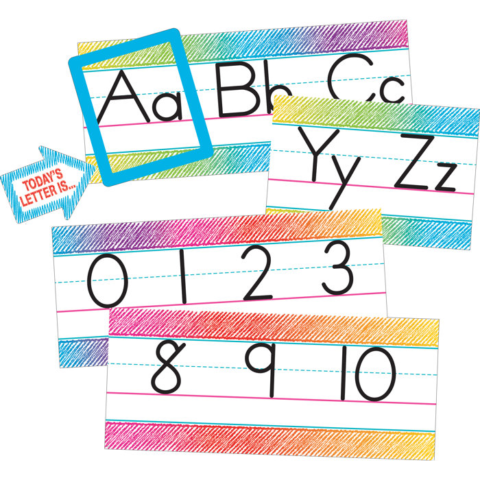 Teacher Created Resources Scribble Alphabet Line Bulletin Board | Wayfair