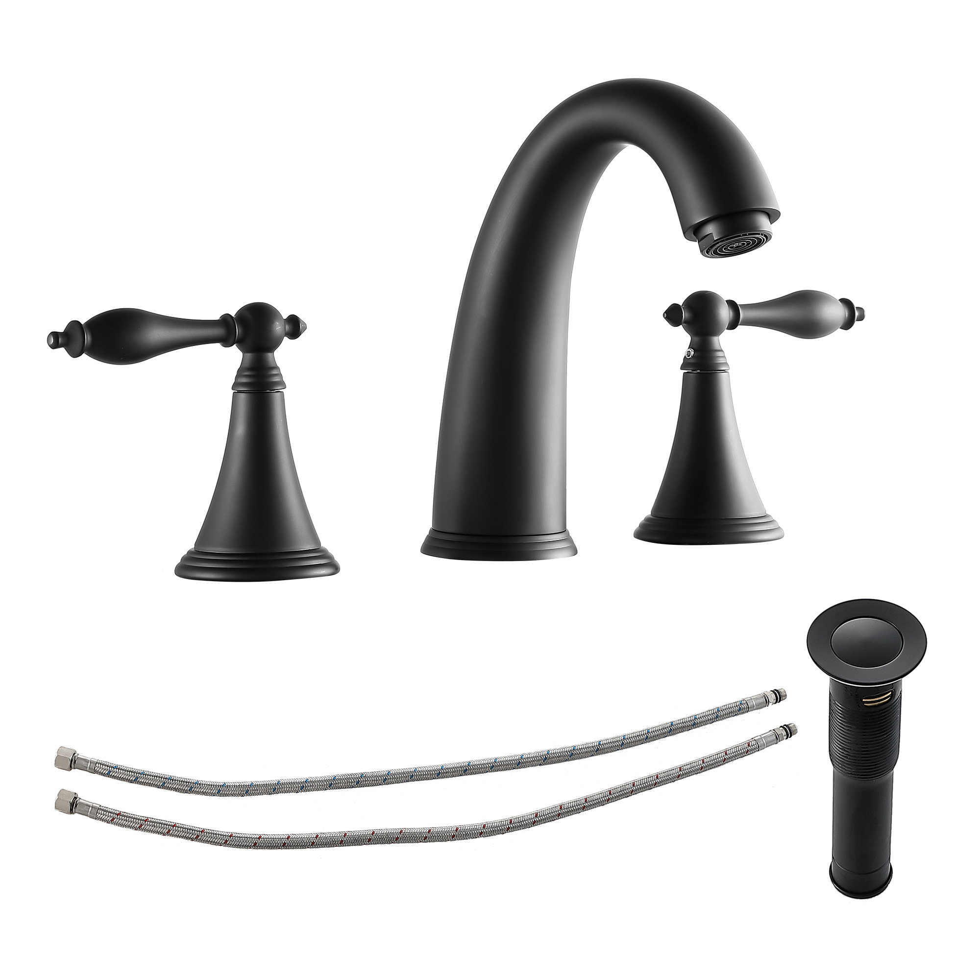 Mocoloo 2 Handles Widespread Bathroom Faucet,Deck Mounted Lavatory ...