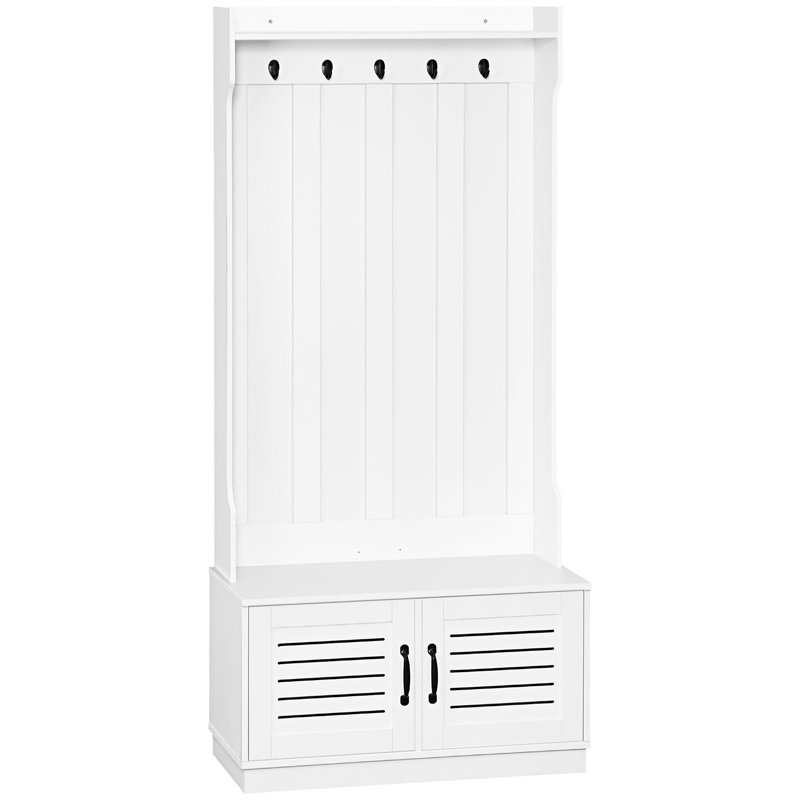 Lark Manor™ Hall Tree with Slatted Door Cabinet | Wayfair