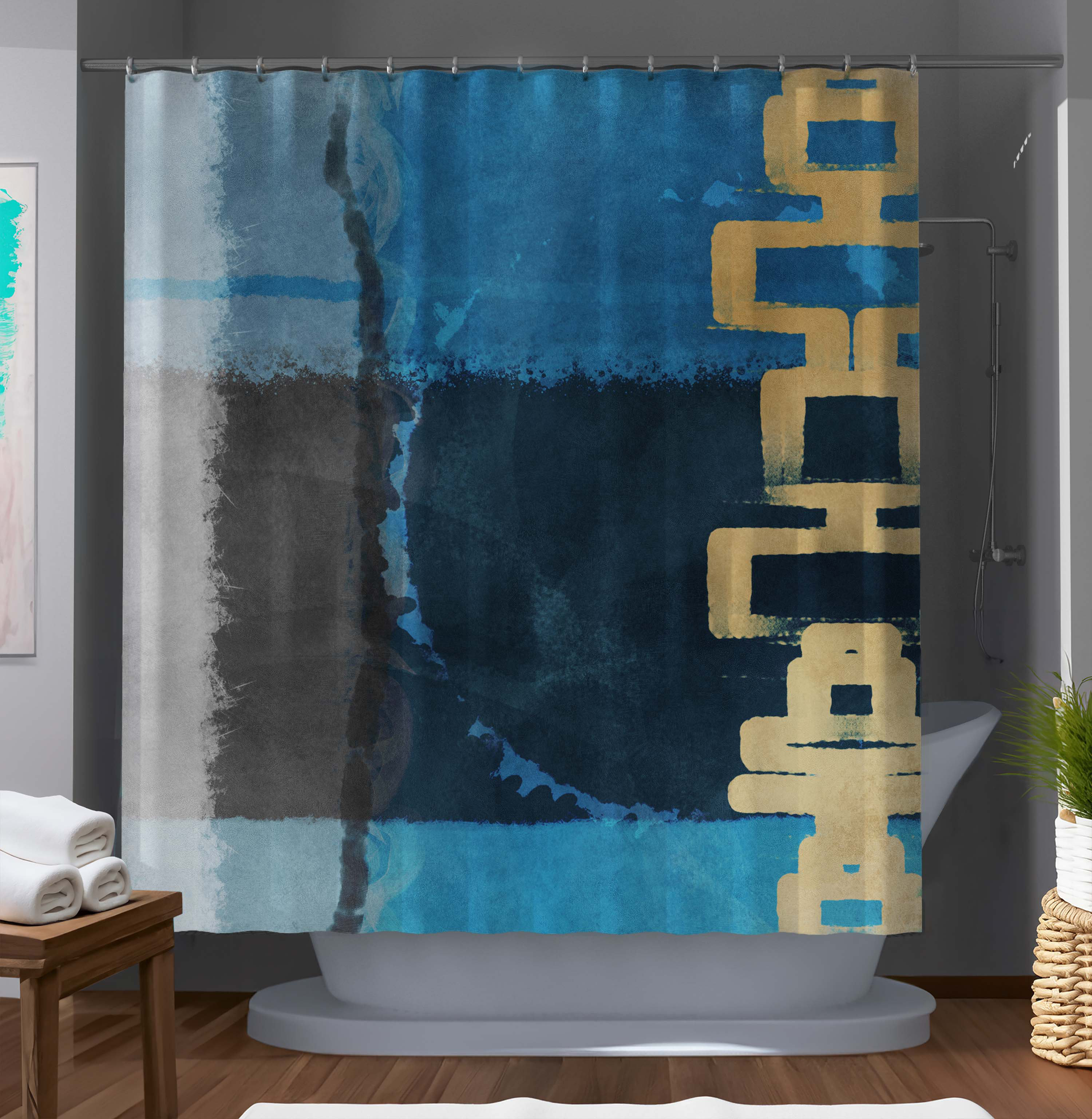 East Urban Home Katara Abstract Shower Curtain | Wayfair