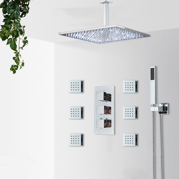 AlenArtWater Thermostatic Complete Shower System with Rough in-Valve ...