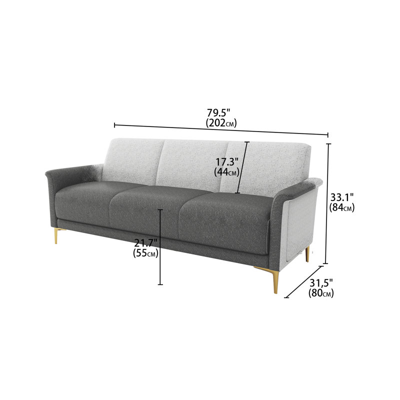 Mercer41 Haillie 80" Upholstered Flared Arm Sofa | Wayfair