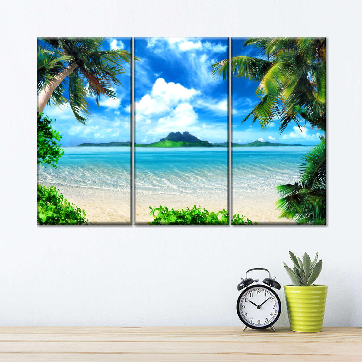 Beachcrest Home™ Serene Beach Scene Wall Art Multi Piece Canvas Print ...