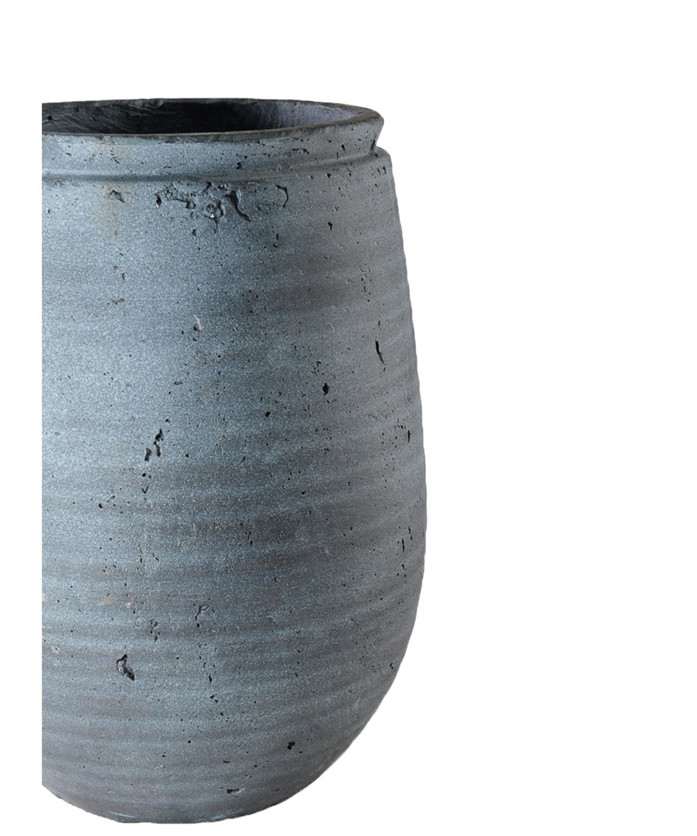 Gracie Oaks Gray Aged Stone Planter Vase - Indoor/Outdoor Flower Pot ...