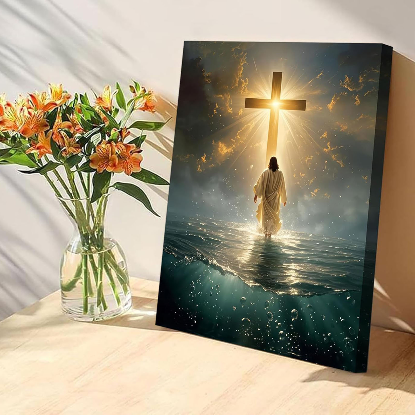 Astoria Grand Jesus Walking On Water Canvas Wall Art Jesus Christ Wall ...