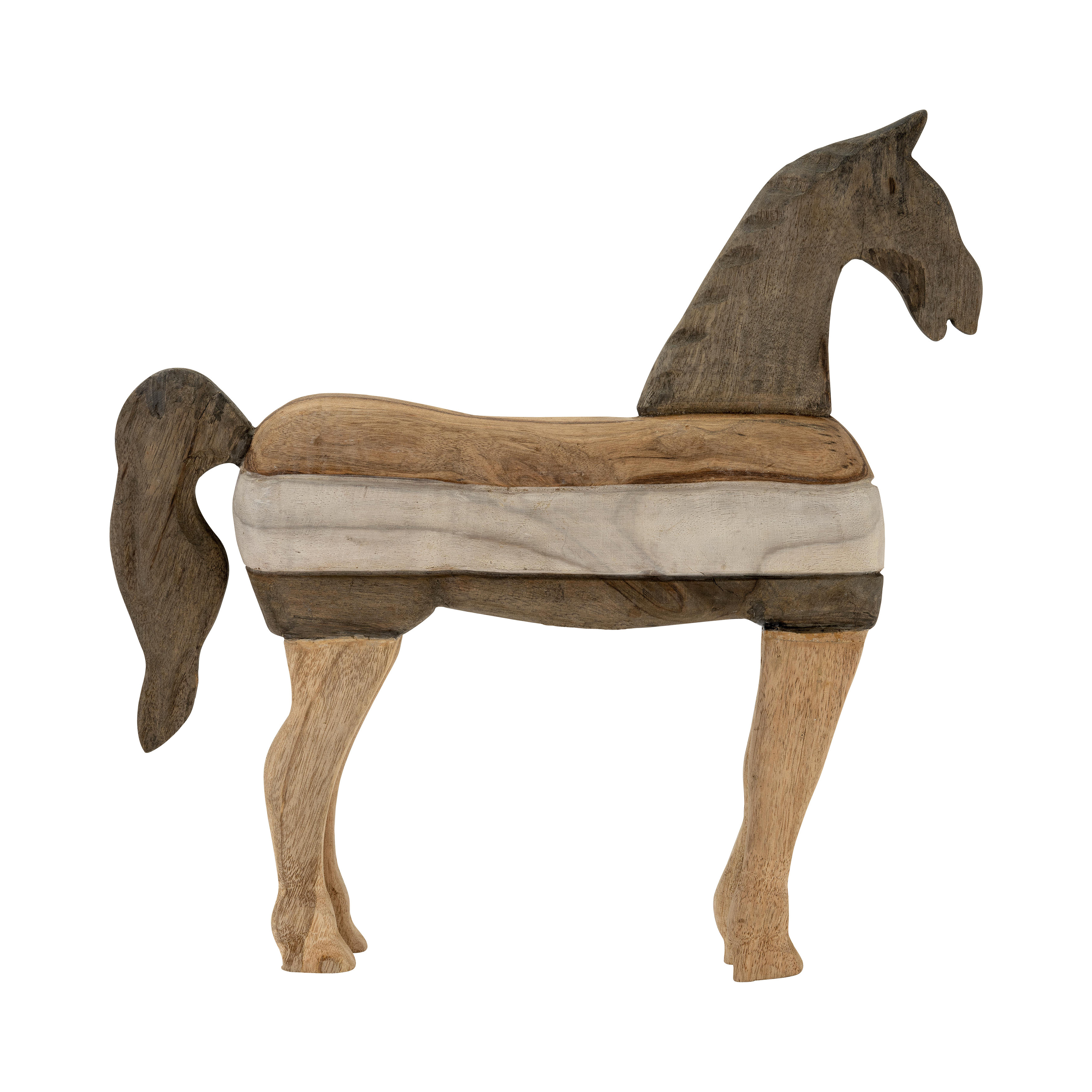 Union Rustic Wooden Horse Sculpture - Contemporary Rustic Mango Wood ...