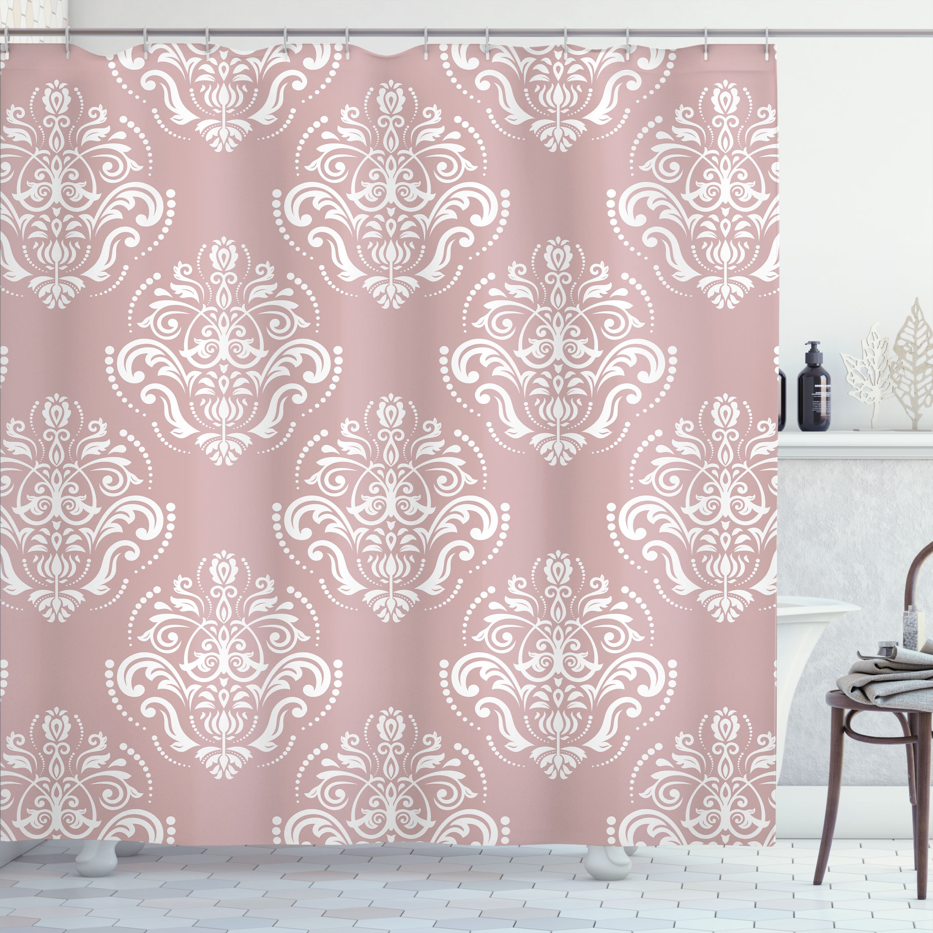 Charlton Home® Clayberg Damask Shower Curtain | Wayfair
