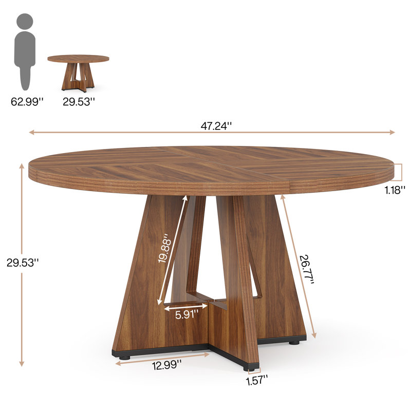Gracie Oaks 47 Inch Round Dining Table "& Reviews" | Wayfair