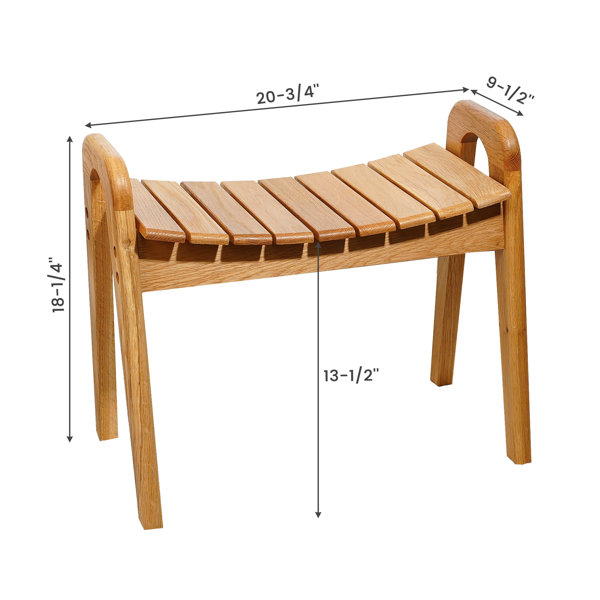 Millwood Pines Creative Wood Stool, USA Grown Oak, Stylish Curved Seat ...