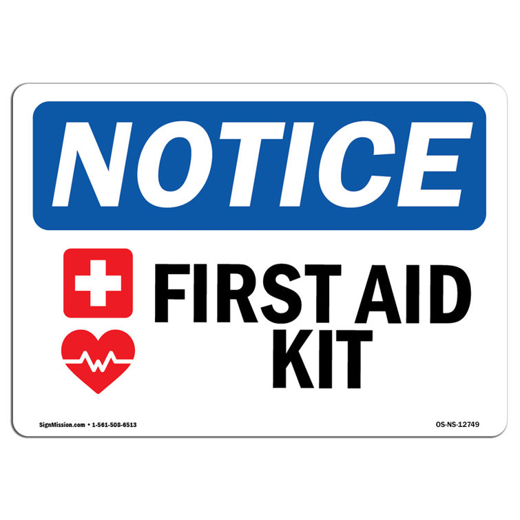 SignMission First Aid Kit Sign with Symbol | Wayfair