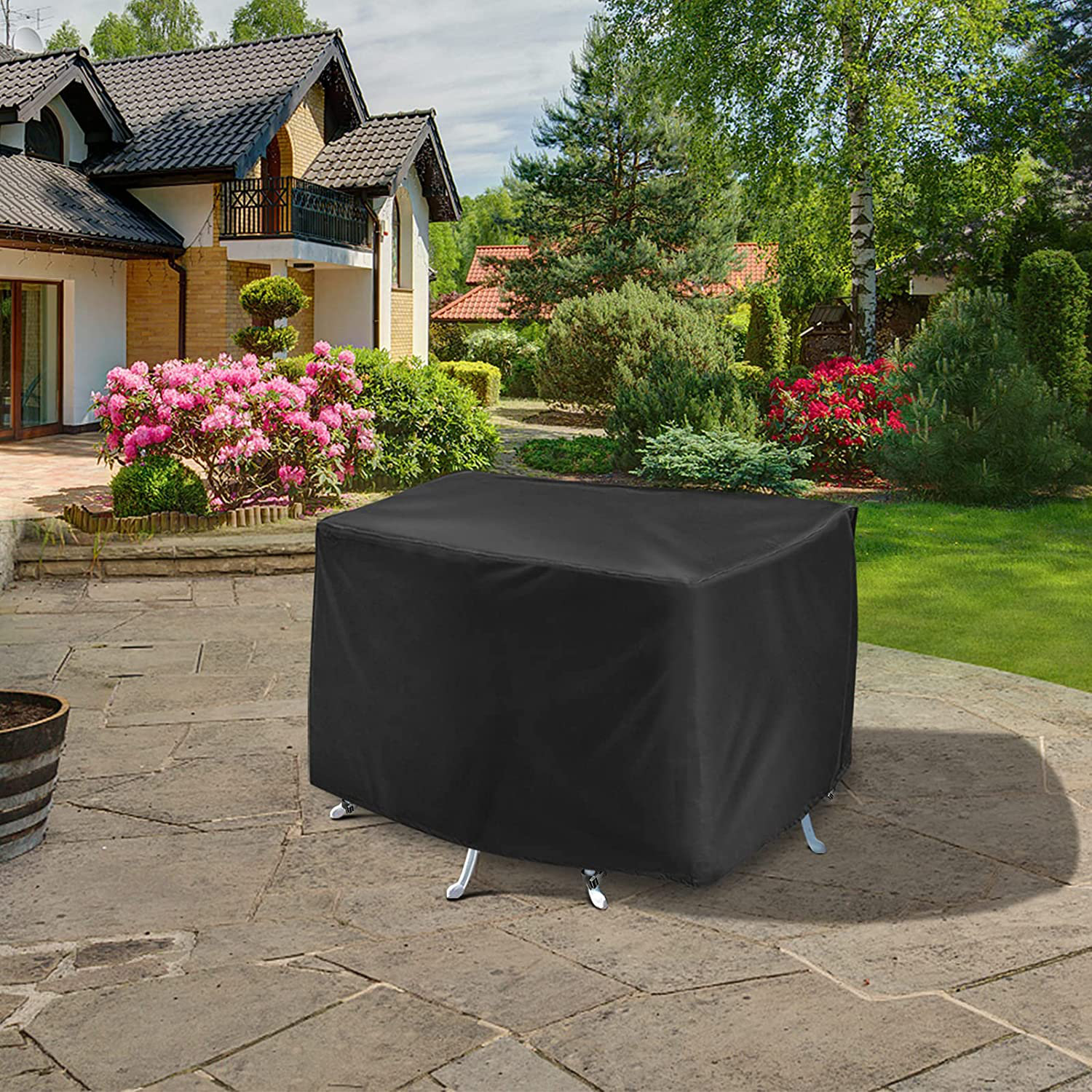 Icover Patio Table Cover, Rectangular/Oval Patio Furniture Cover ...
