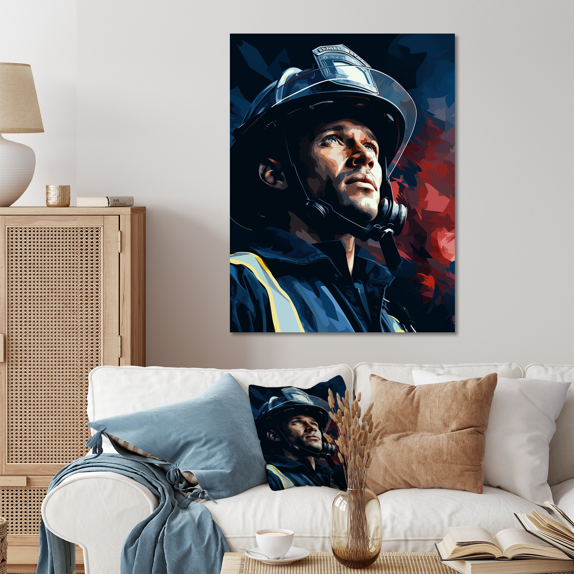 Lark Manor™ Honor And Courage Fireman Portrait - Fireman Metal Wall Art ...