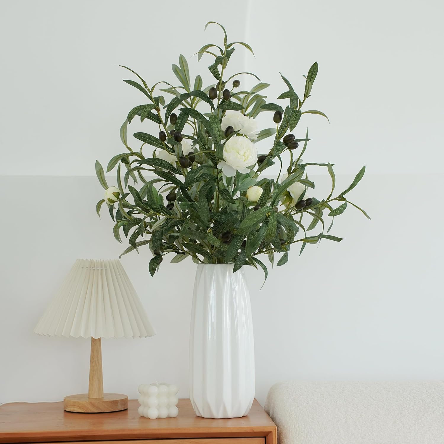 Primrue 5PCS 24" Artificial Olive Branches for Vases - Faux Olive Tree ...