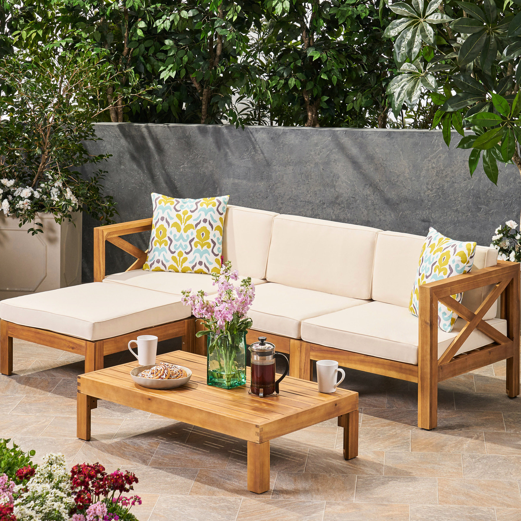 Latitude Run® Alcove , Beige - Outdoor Elegance With Wood Structure And ...
