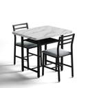 Winston Porter 3-Piece Dining Table Set With Faux Marble Tabletop ...