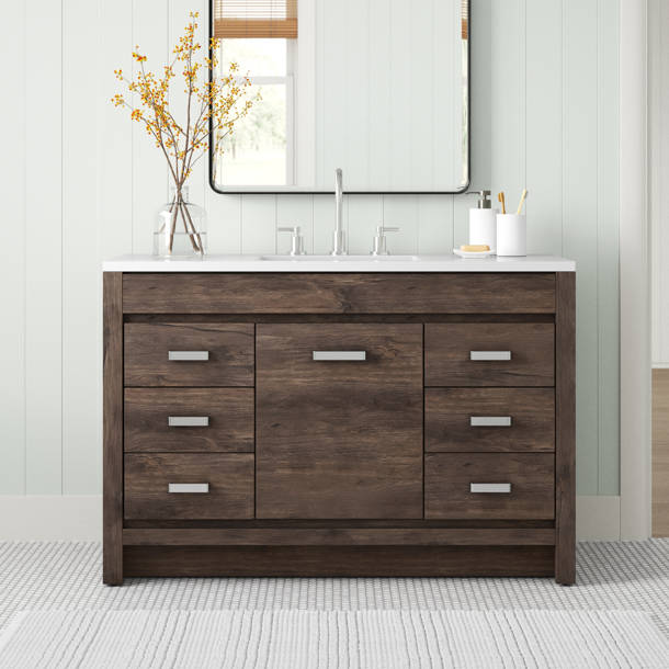 Wyndham Collection 48'' Single Bathroom Vanity with Cultured Marble Top ...