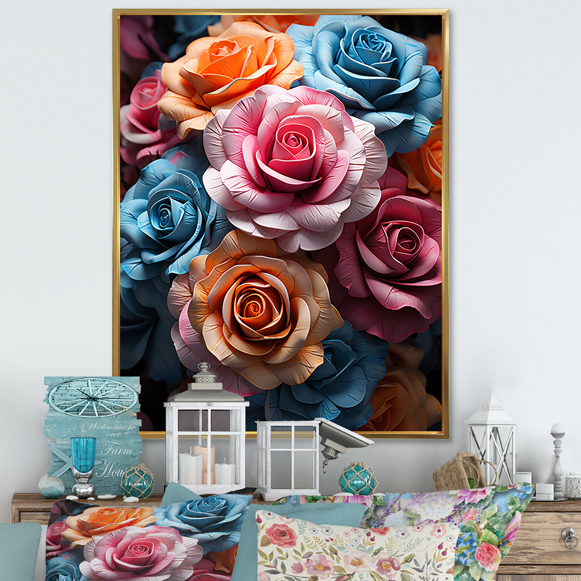 House of Hampton Abstract Roses Exploded Beauty II - Roses Wall Decor ...
