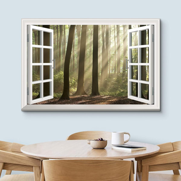 IDEA4WALL Window Scenery " Modern White Window Looking Out Into A Foggy ...