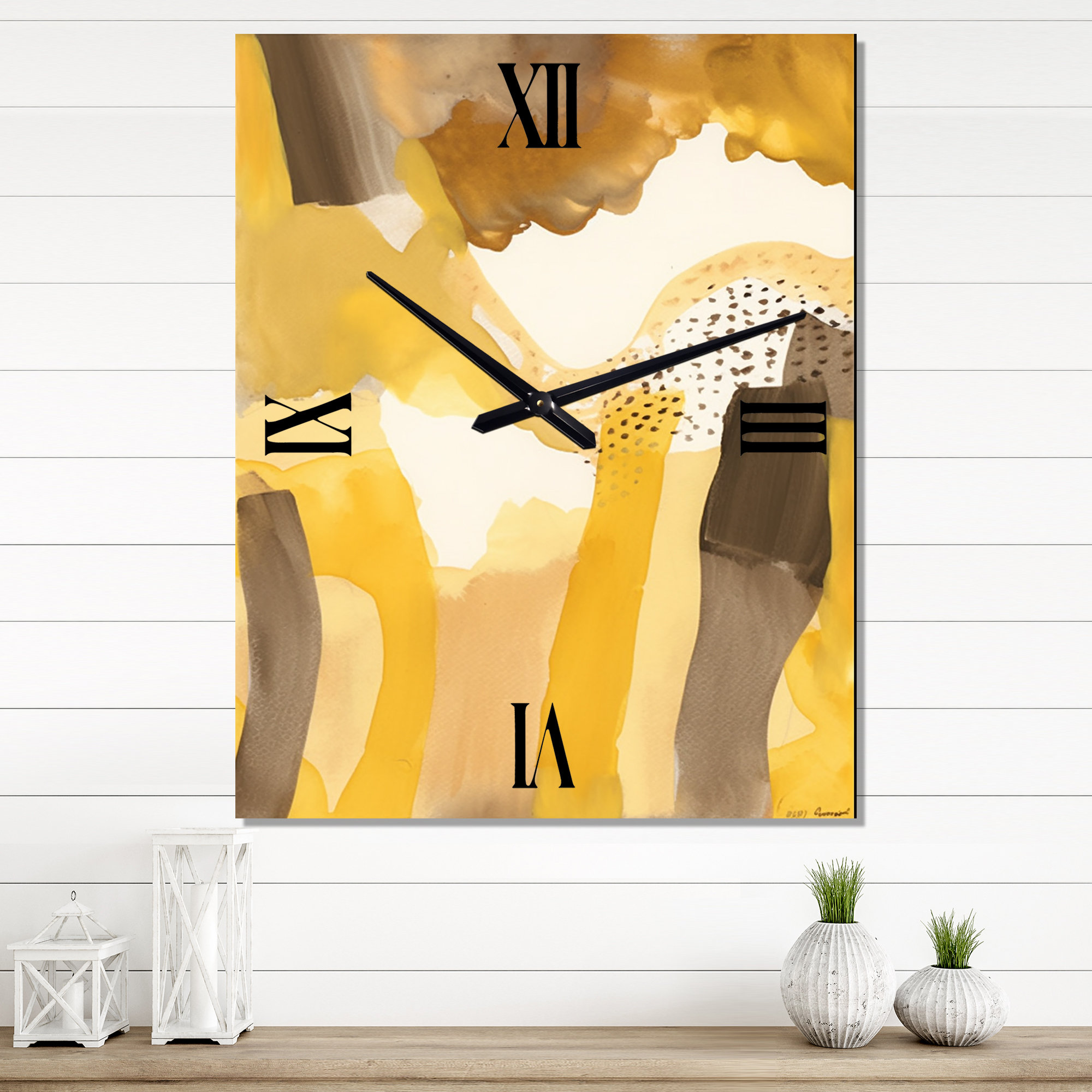 Design Art Mustard Yellow Dreams Retro Watercolor I - Modern Midcentury ...