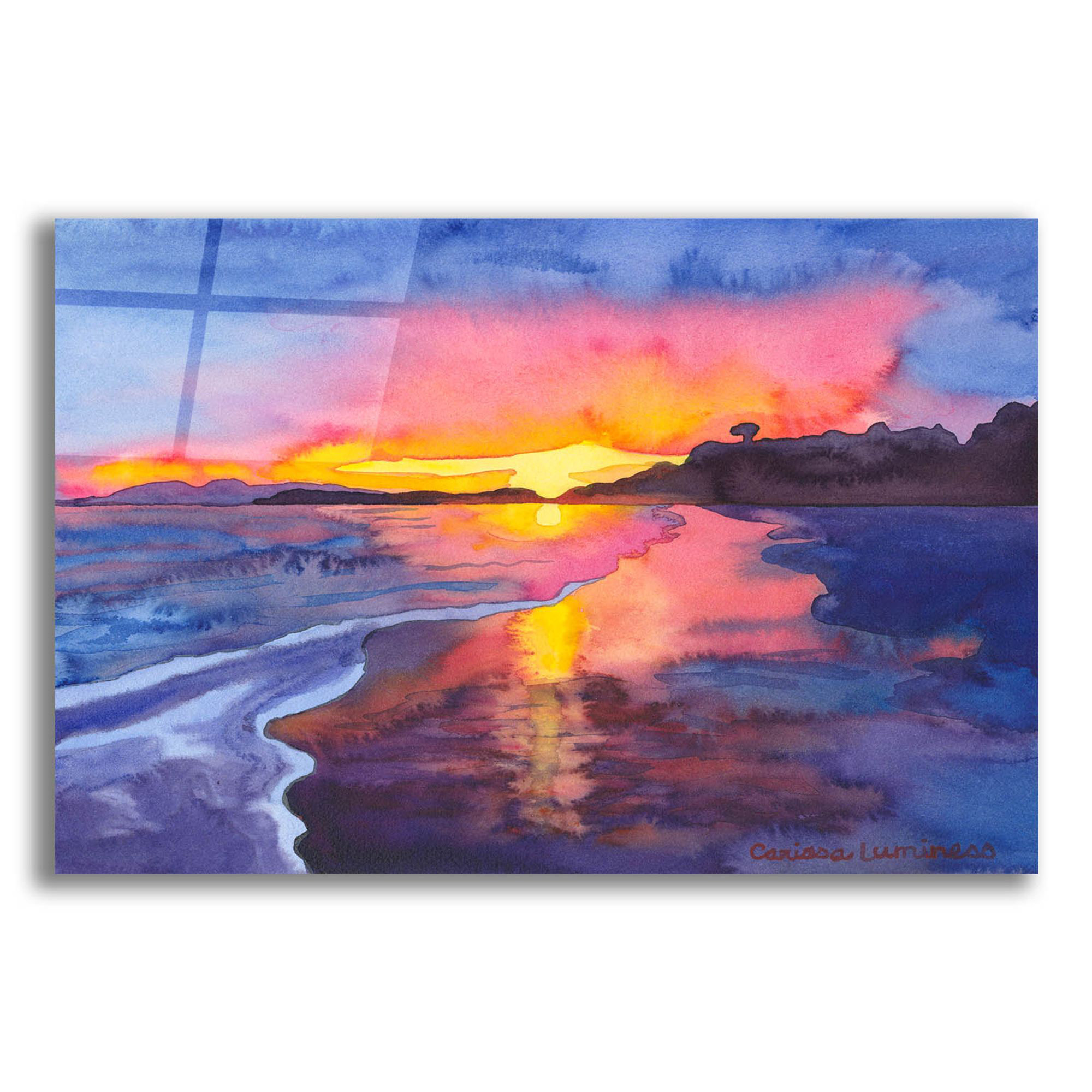 Highland Dunes Abstract Sunset On Plastic / Acrylic Print | Wayfair