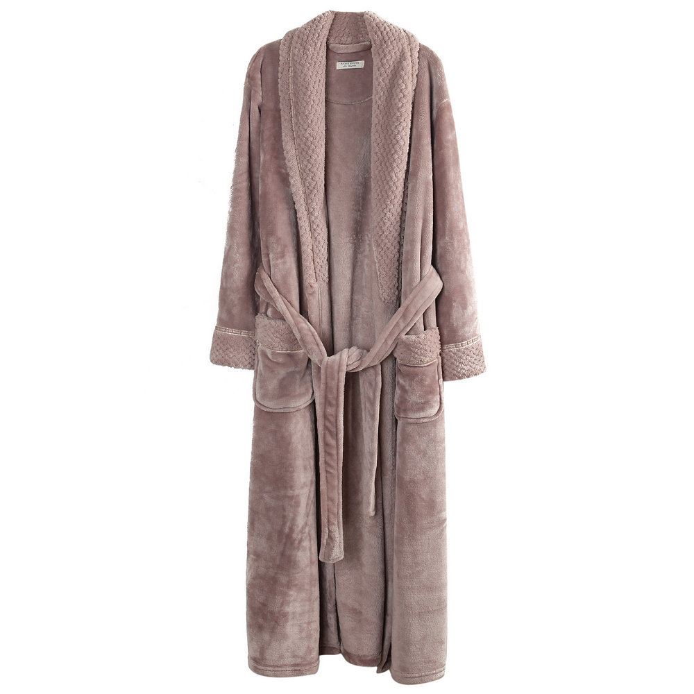 Alwyn Home Women's Long Robe Plush Soft Warm Fleece Elegant Lounger ...