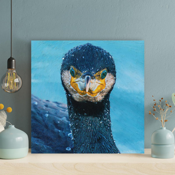 Latitude Run® " A Flightless Bird With Blue Background " Painting Print ...