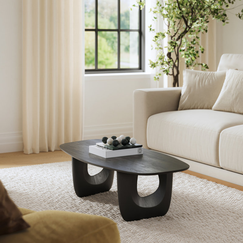Brayden Studio® Cumberledge Black Wooden Coffee Table | Wayfair
