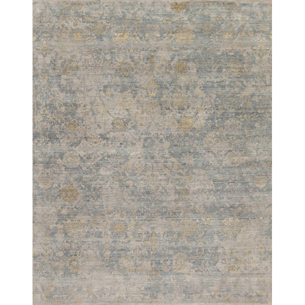 Samad Rugs Paradise Floral Hand Knotted Wool/Silk Area Rug in Copper ...