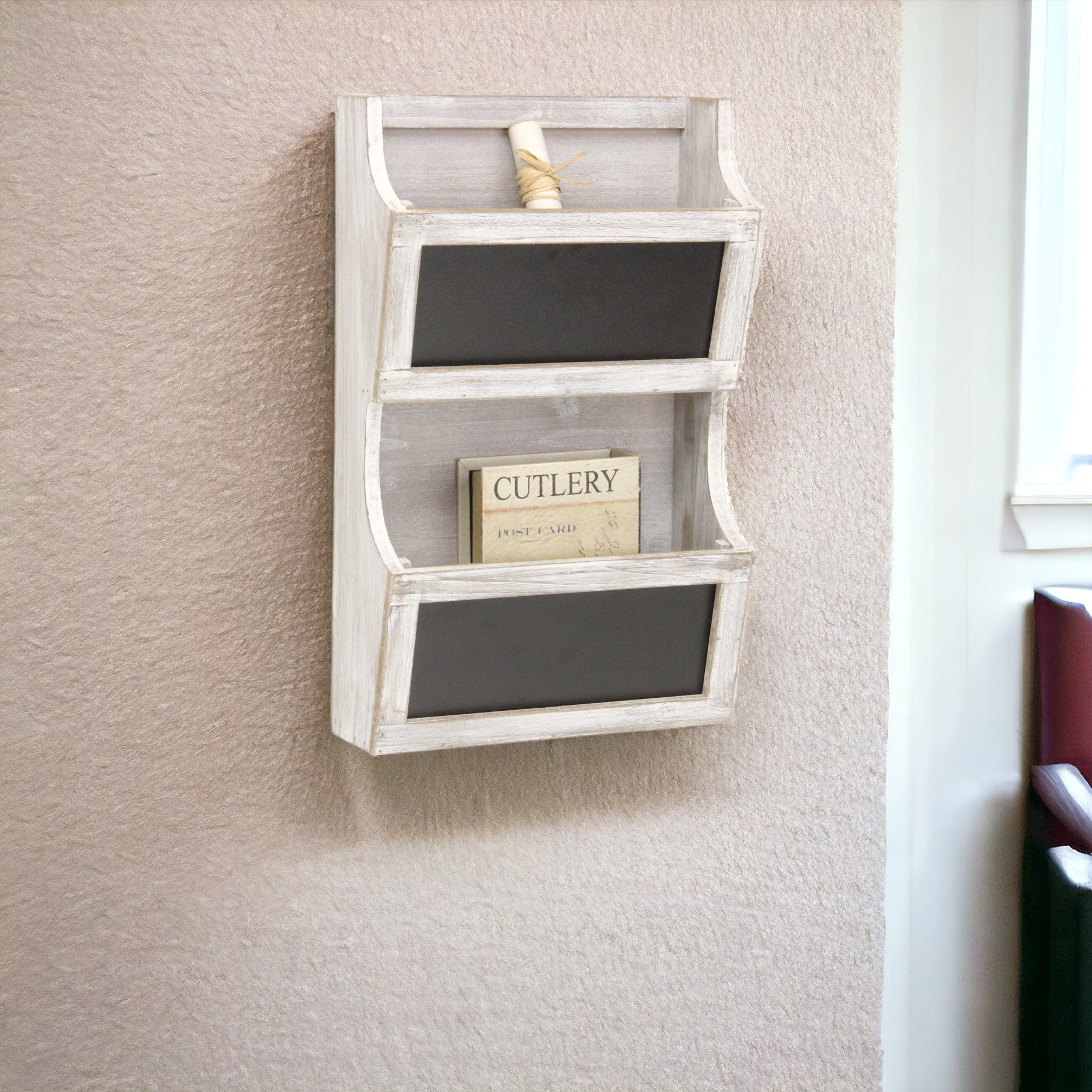 Gracie Oaks Lanishia Roven Wall Storage Organizer with Chalkboard | Wayfair
