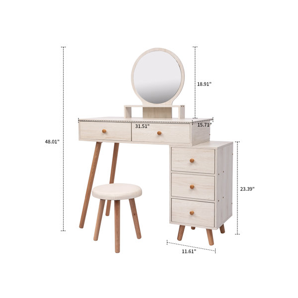 George Oliver Haboon Elegant and Delicate Wooden Vanities with Drawers ...