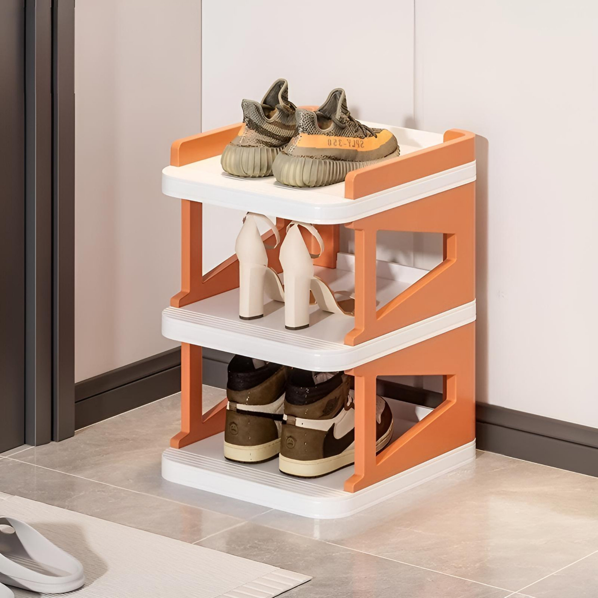 Rebrilliant Simple Shoe Rack - Indoor Narrow Shoe Rack Storage Rack ...