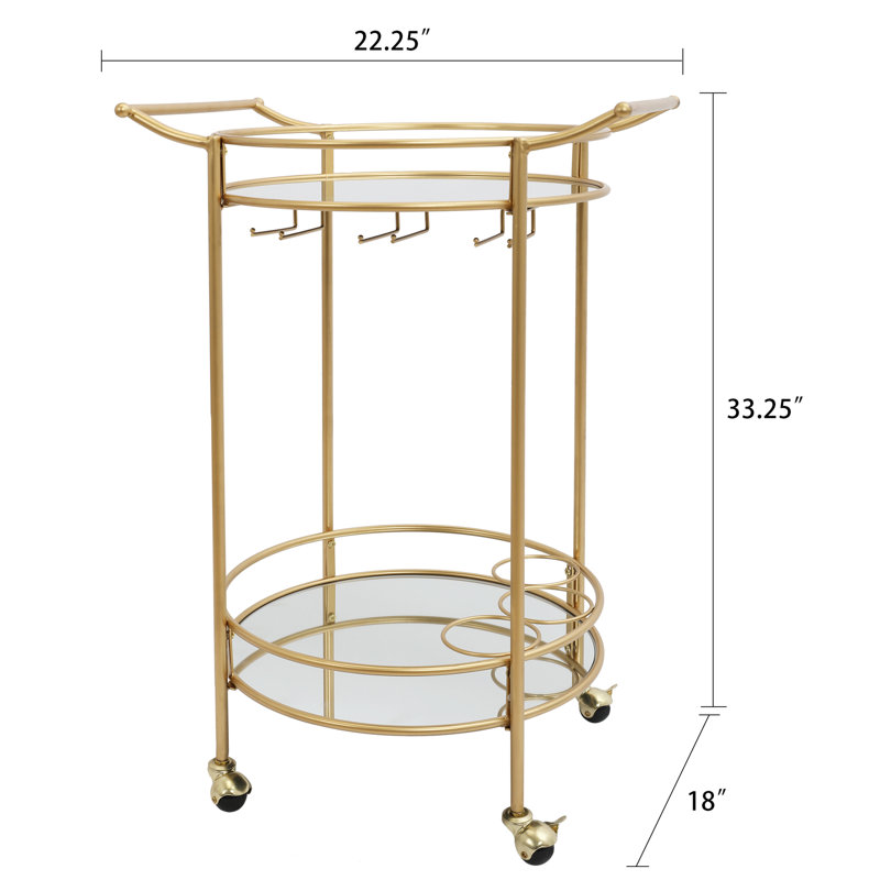 Mercer41 Ciar Round Metal Bar Cart & Reviews | Wayfair
