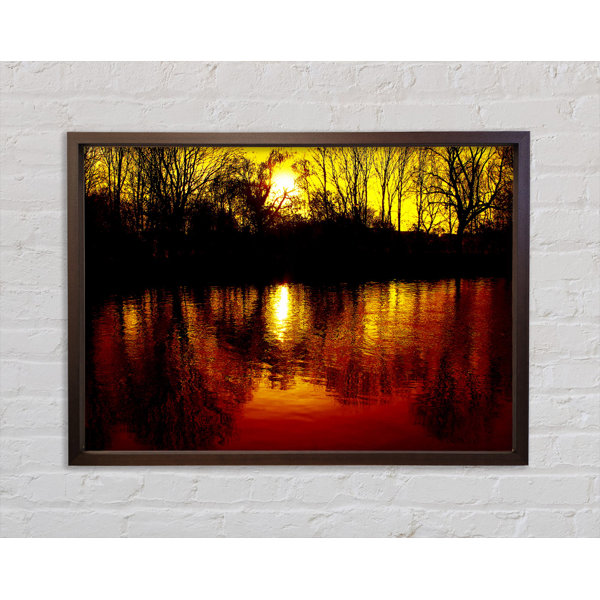 Bright Star Ochre Lake Reflections At Sunset - Single Picture Frame Art ...