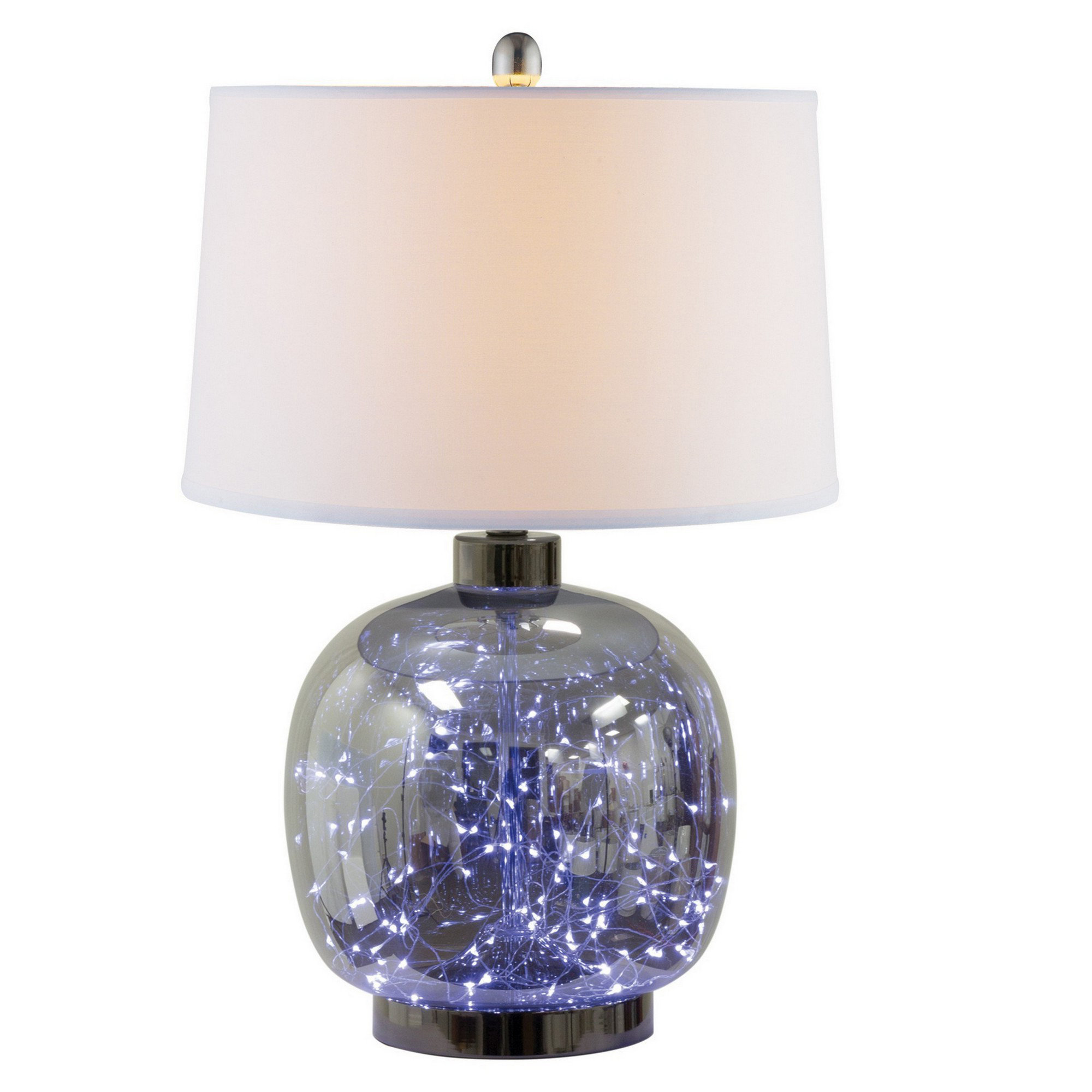 Orren Ellis 26 Inch Table Lamp, LED Night Light Base, Empire Shade ...