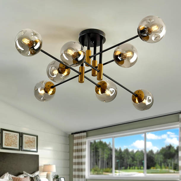 Corrigan Studio® Verdie Modern Chandelier Mid Century Industrial Large ...