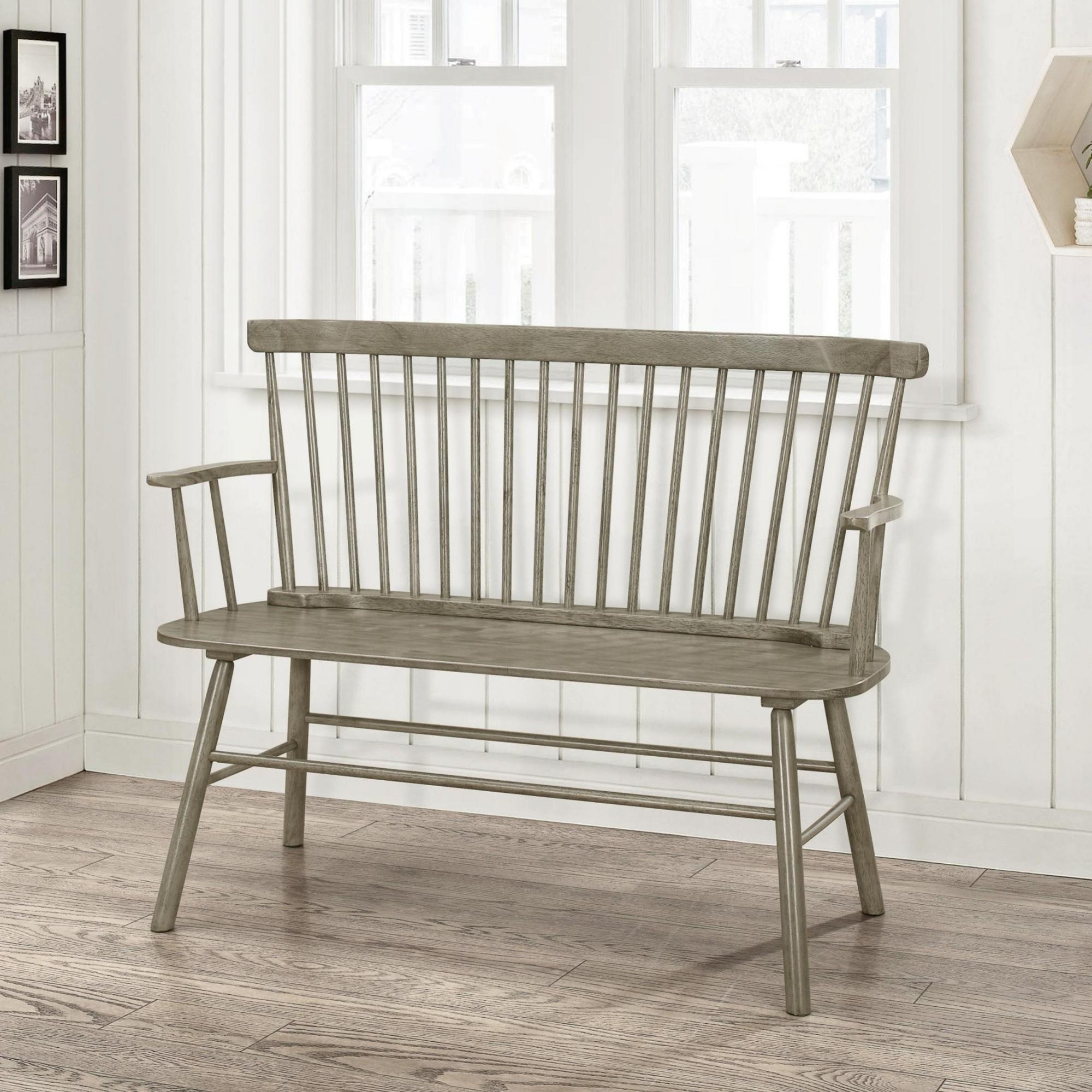 Corrigan Studio® 1pc Casual Farmhouse Relaxed Vintage Wood Spindle Back ...