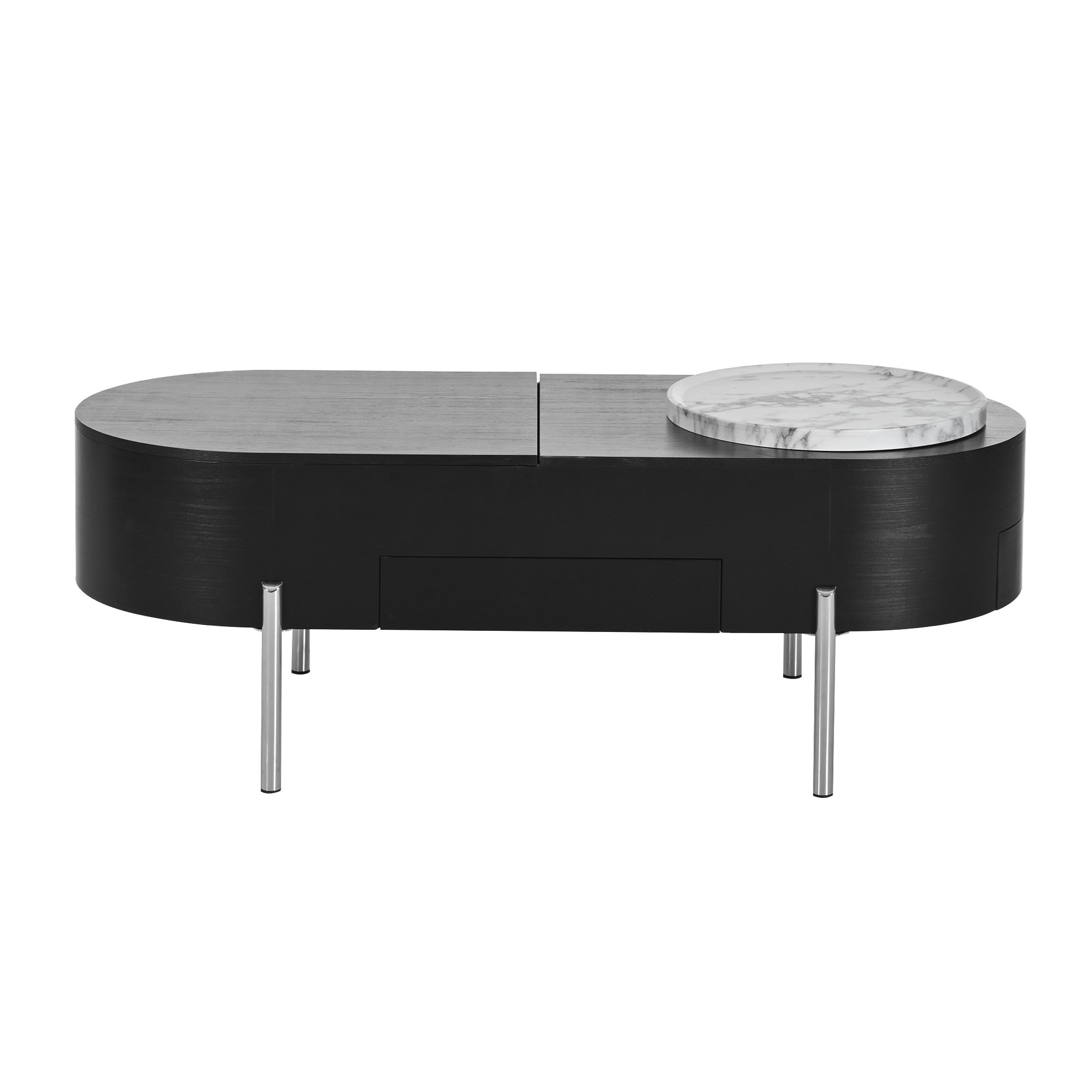 Ebern Designs Lift Top Coffee Table With 360-Degree Marble-Patterned ...