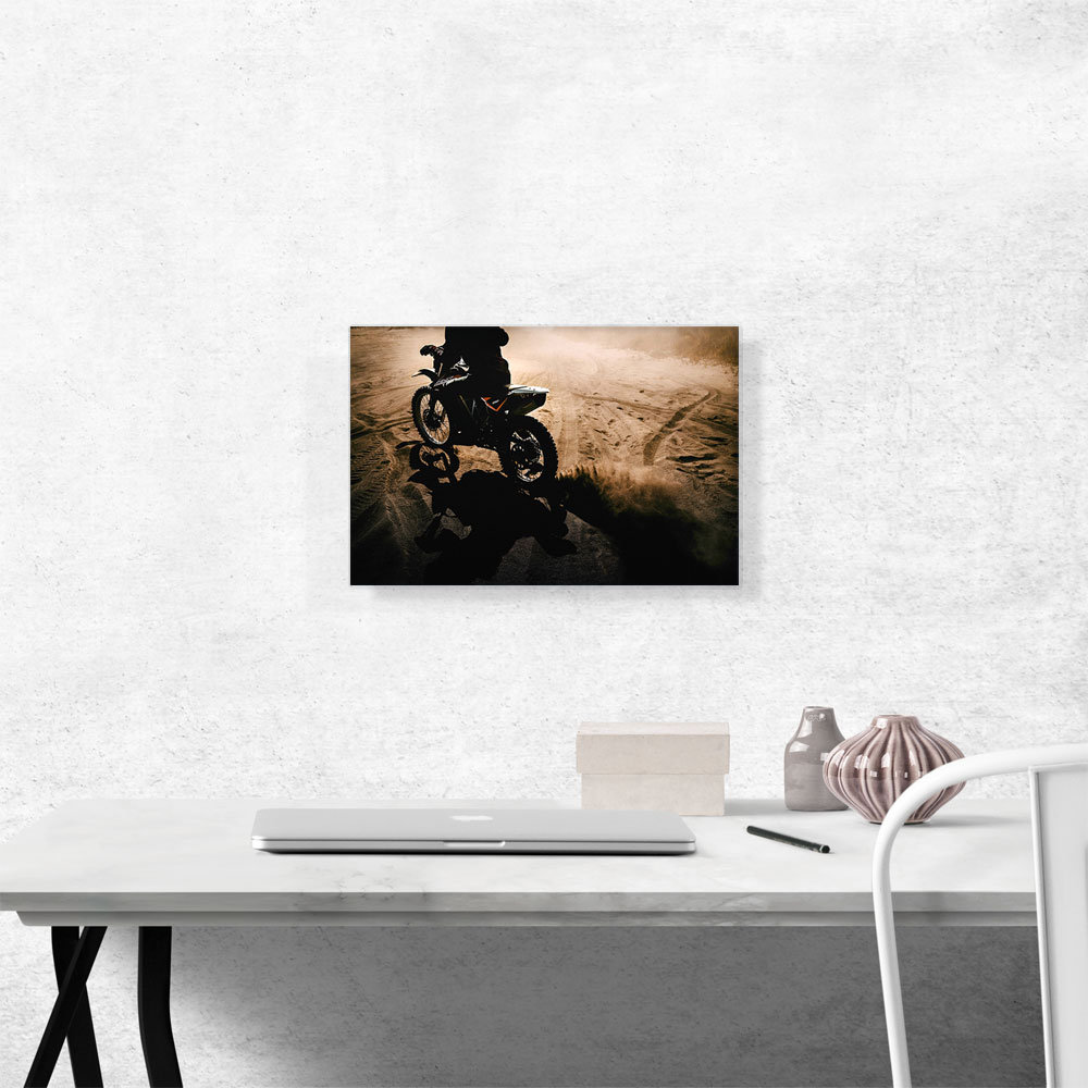 ARTCANVAS Dirt Bike Motocross Shadow - Wrapped Canvas Photograph Print ...