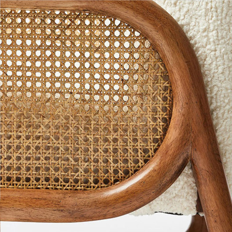 SUPROT Nordic Retro Solid Wood Nap Rattan Rocking Chair Solid Wood ...