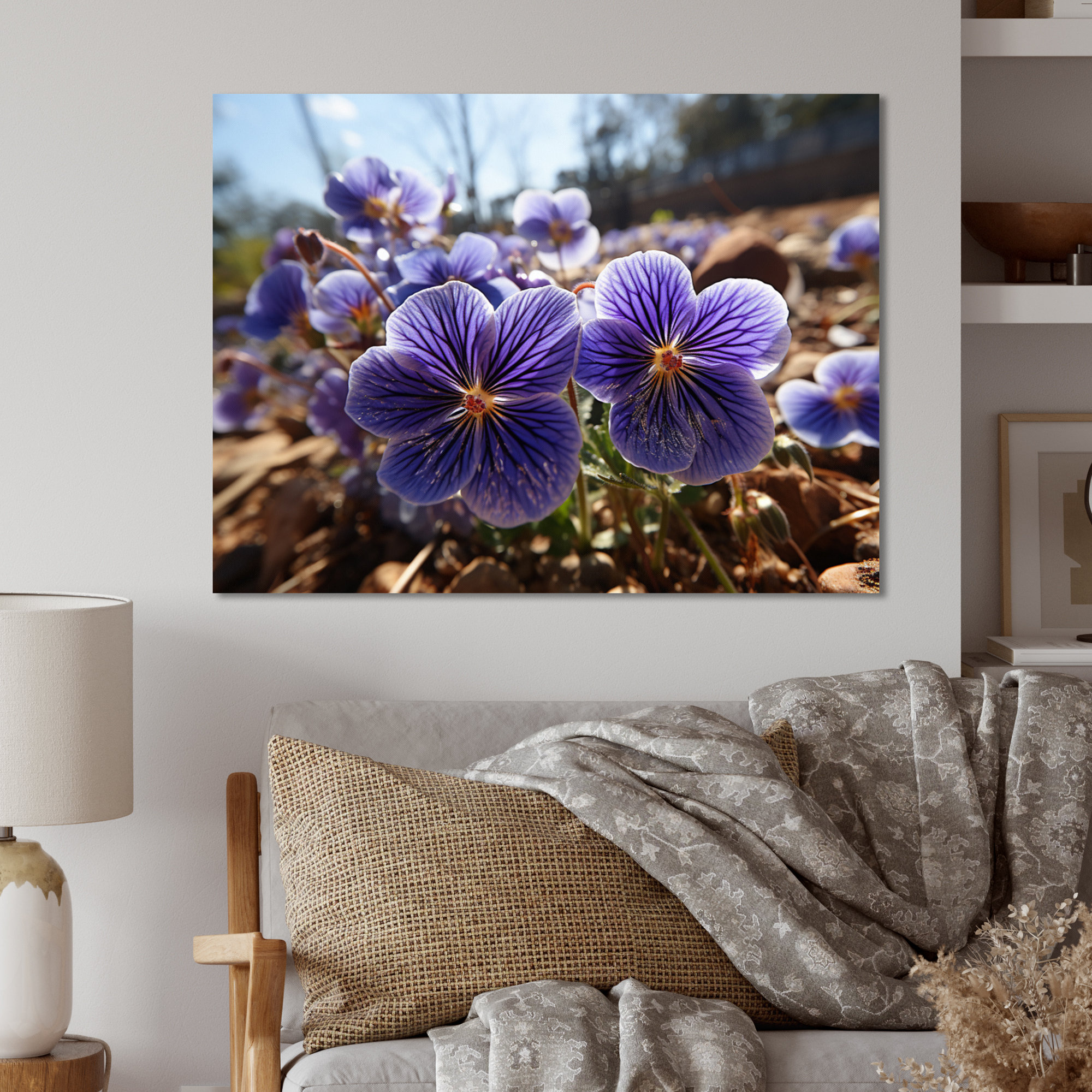 Hokku Designs Vibrant Violets Field Photo I - Floral Print on Metal ...