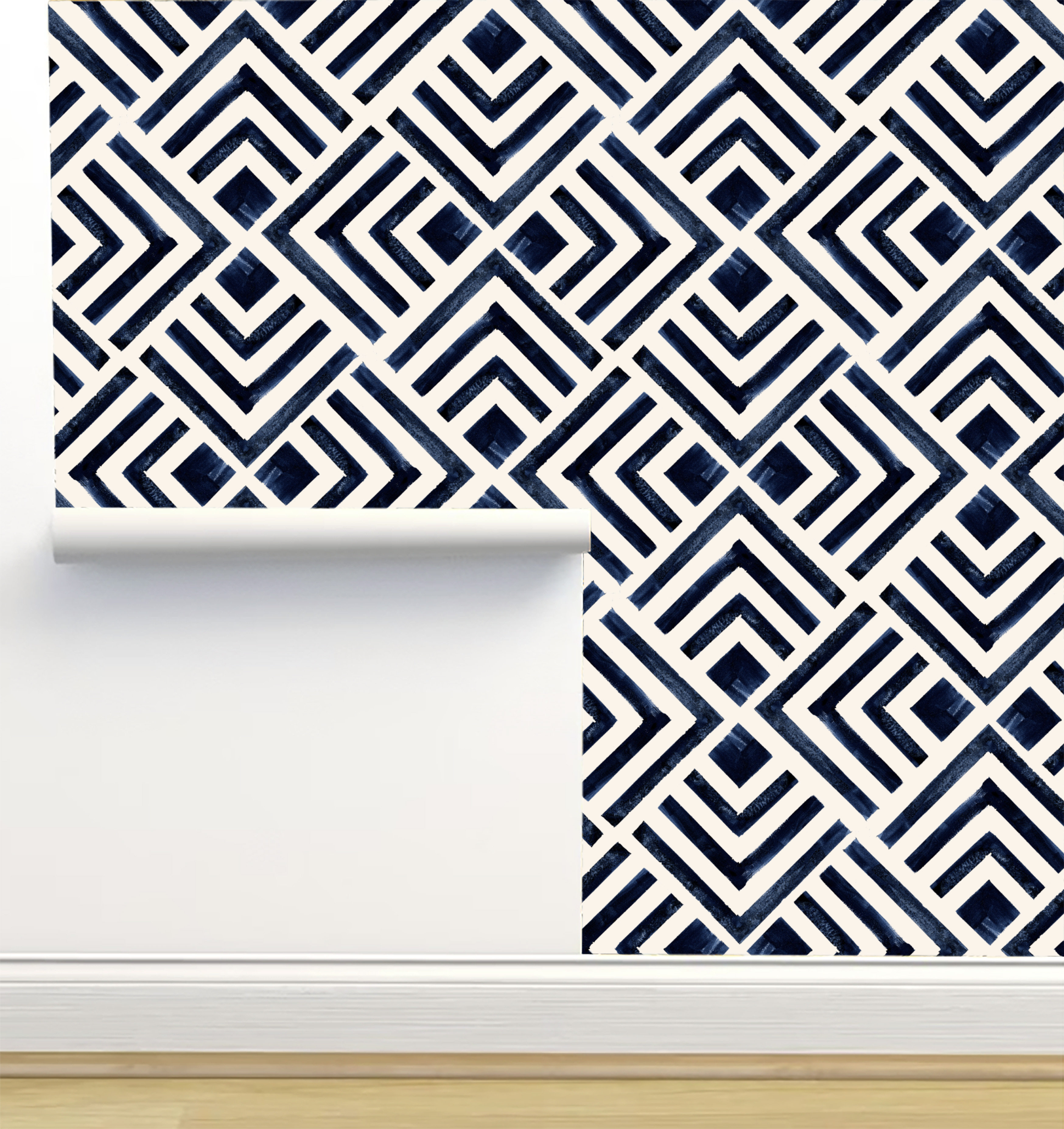 Limitless Walls Crystal W Design 12' L x 2' W Peel and Stick Wallpaper ...