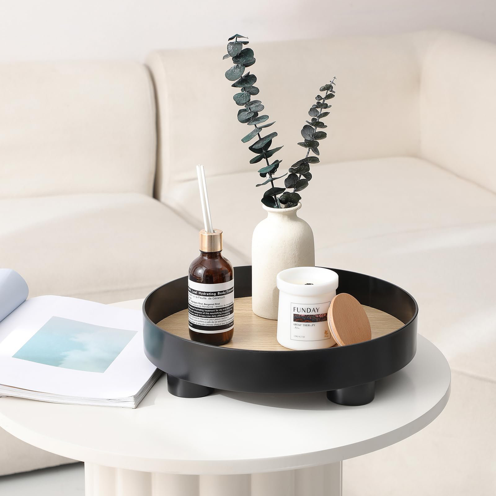 Latitude Run® Decorative Tray Coffee Table Tray Round Trays For Home ...