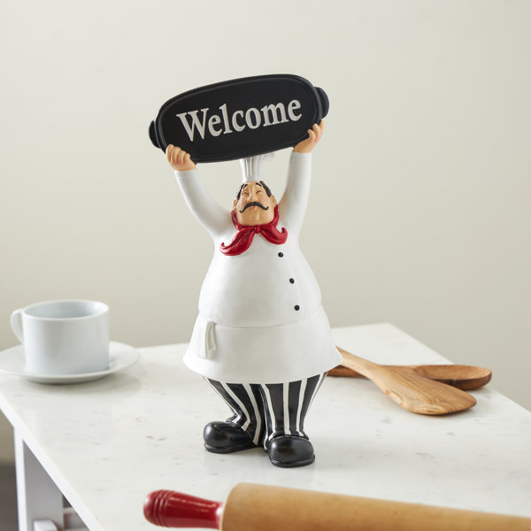 August Grove® Cole And Grey Polystone Kitchen Decorative Figurine Chef ...