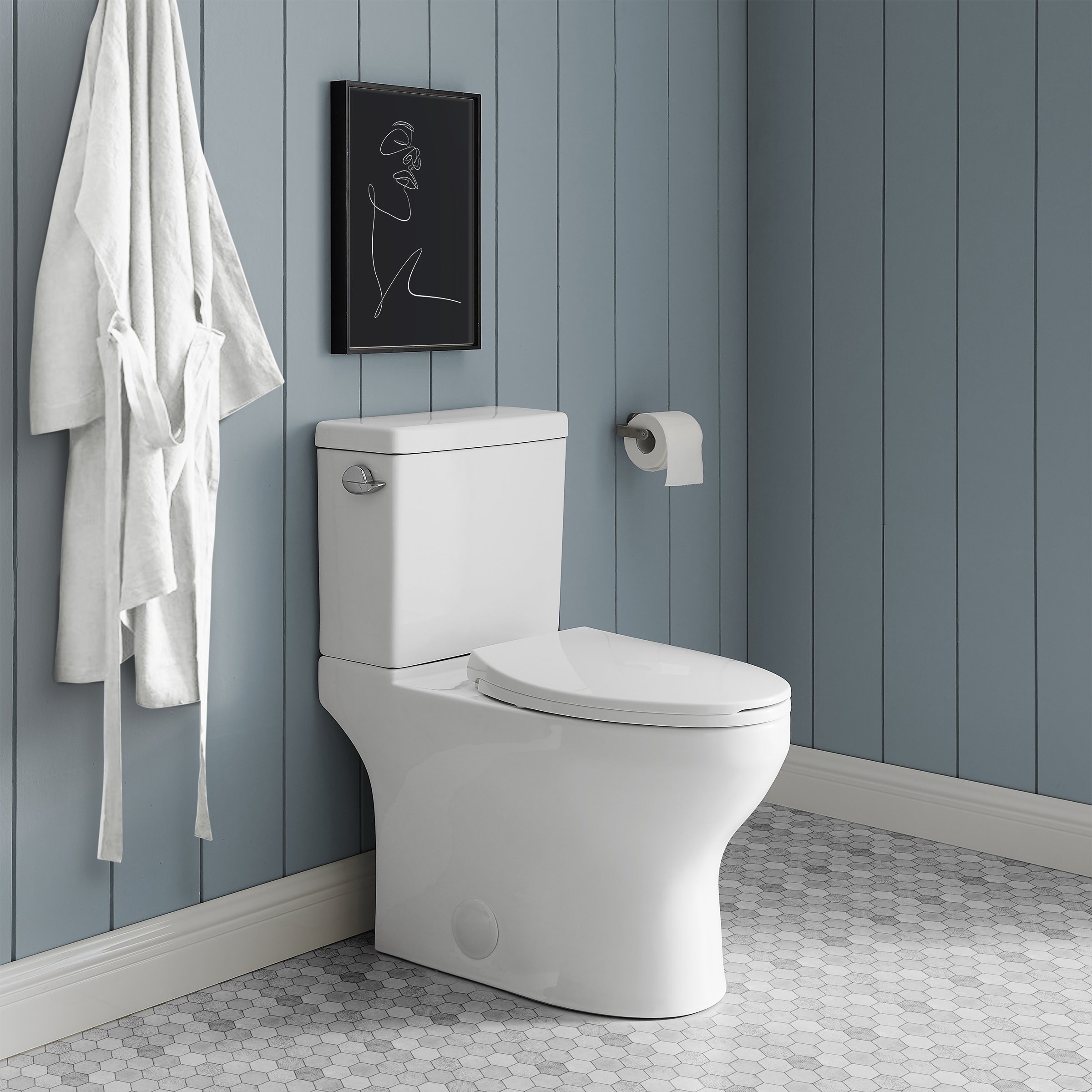 Swiss Madison Classe Two-Piece Elongated Left Side Flush Handle Toilet ...