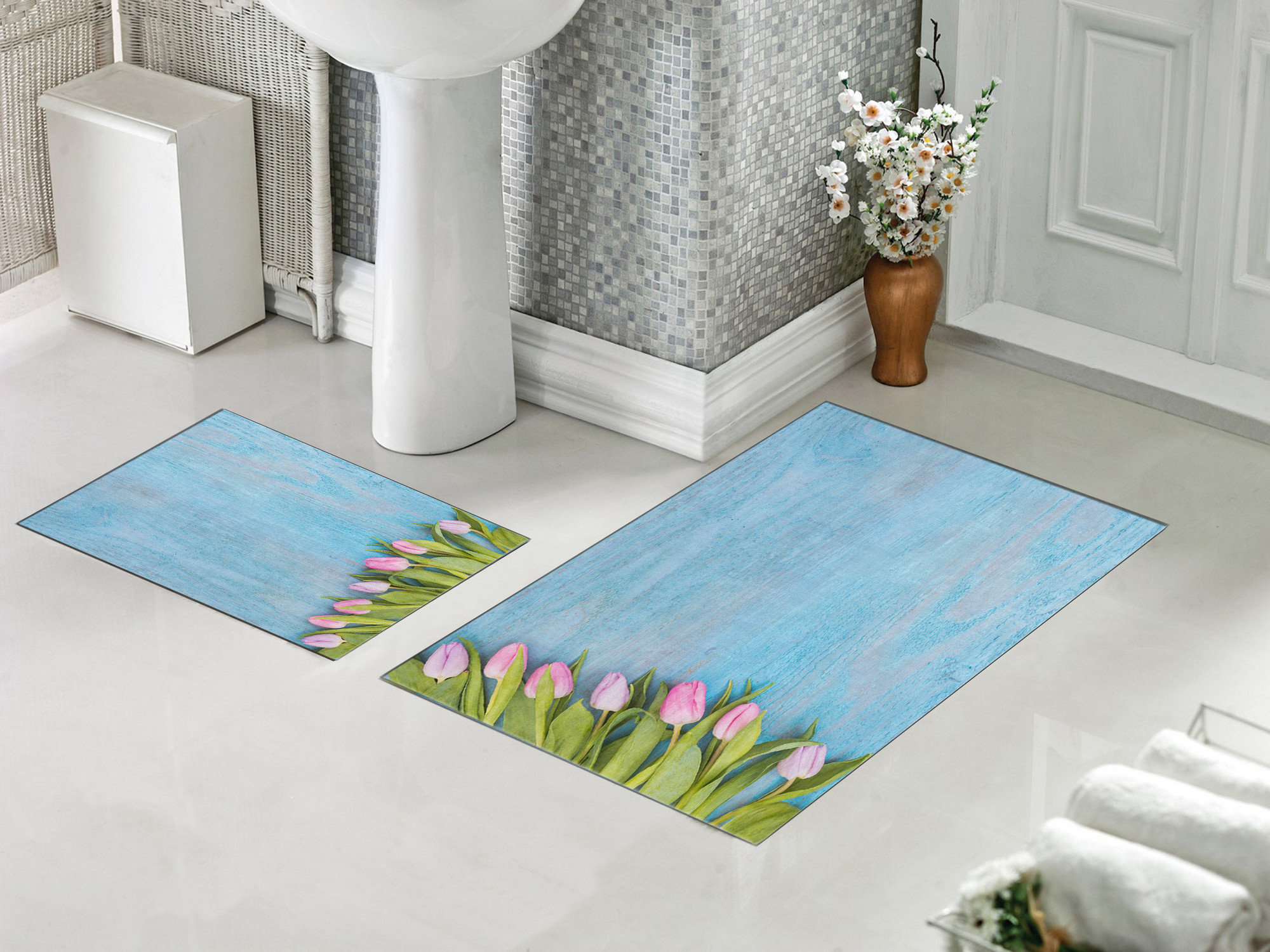 East Urban Home Dimphy 2 Piece Bath Mat Set | Wayfair