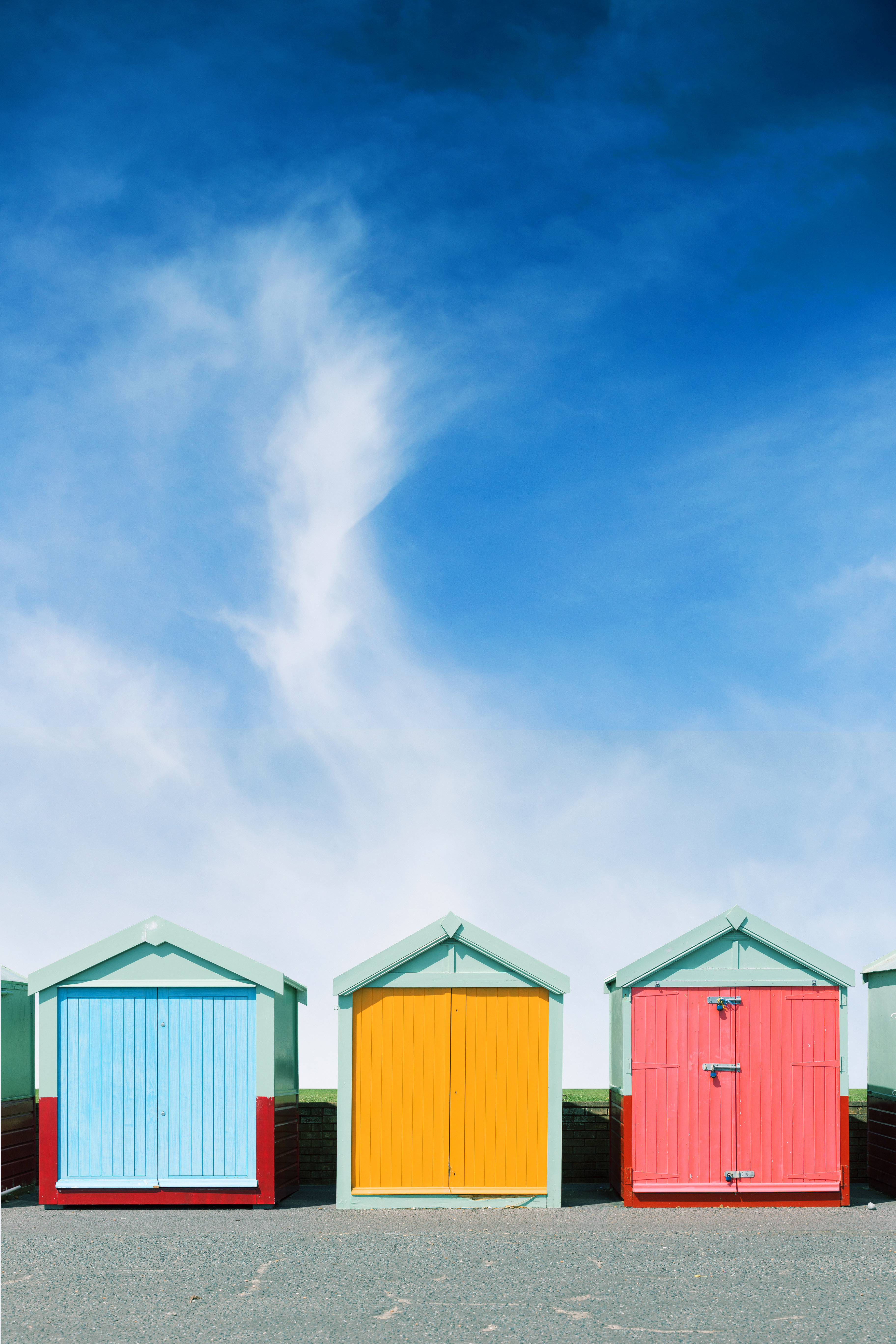 Highland Dunes Colourful Beach Huts by - Wrapped Canvas Photograph ...